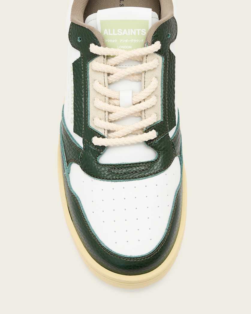 Regan Low Top Trainers CHALK WHITE/GREEN | ALLSAINTS